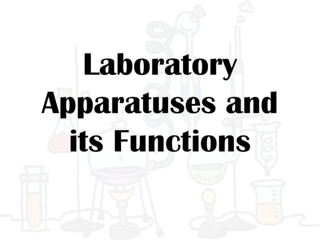 Laboratory tools and equipment | PPTX