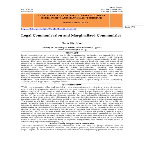 Legal Communication and Marginalized Communities (www.kiu.ac.ug) | PDF