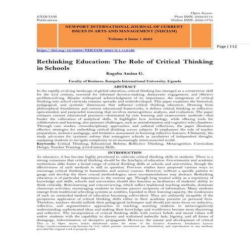 Rethinking Education: The Role of Critical Thinking in Schools (www.kiu ...