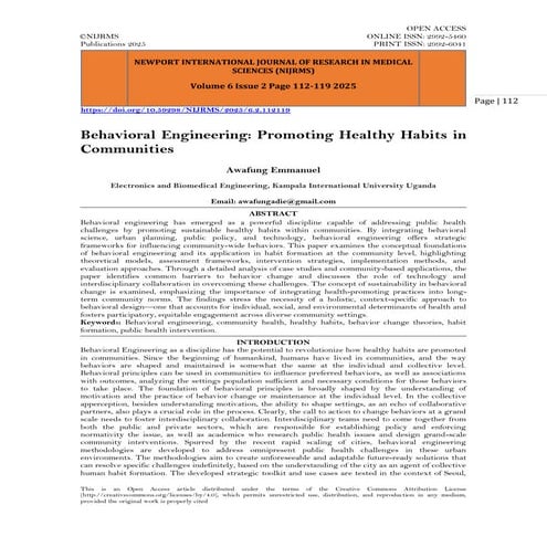Behavioral Engineering: Promoting Healthy Habits in Communities (www ...