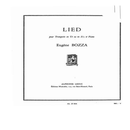Eugene Bozza - Lied (for trumpet and piano) | PDF