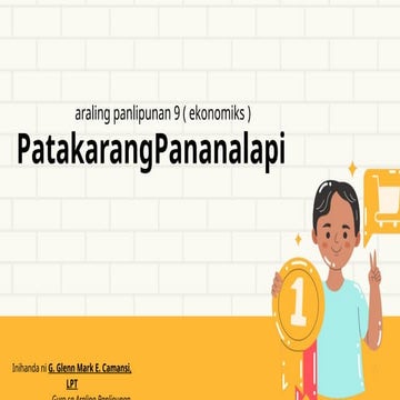 KONSEPTO NG PERA, URI NG PERA AT KASAYSAYAN NG PERA | PPTX