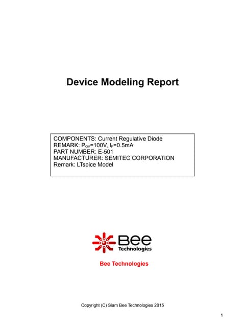 LED SPICE Model(PSpice) of 25degree | PDF | Technology & Computing