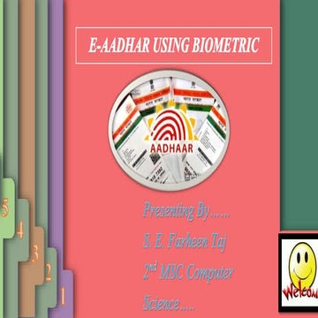 E-AADHAR USING BIOMETRIC | PPT