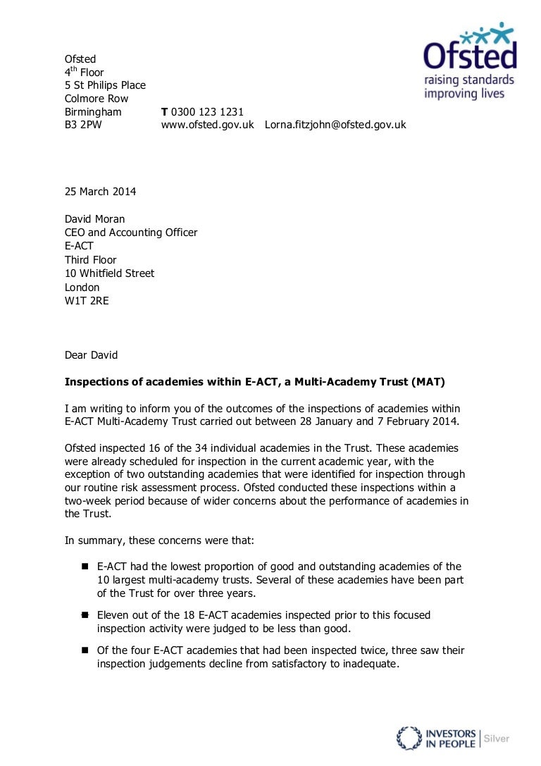 Inspection Notice Letter