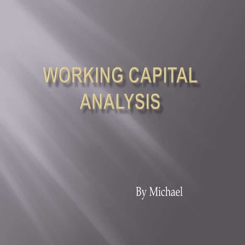 Working capital analysis | PPTX