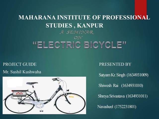 Electric Bikes Presentation. | PPTX
