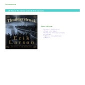 Hardcover Book Thunderstruck By Erik Larson - Good Condition Hardcovers ...
