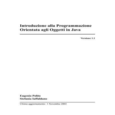 E Book Ita Java Introduzione Alla Programmazione Orientata Ad Oggetti