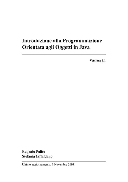 E Book Ita Java Introduzione Alla Programmazione Orientata Ad Oggetti