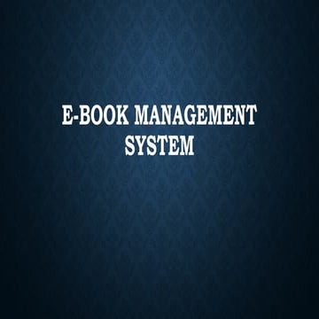 E-BOOK MANAGEMENT.pptx using Object oriented software engineering | PPTX