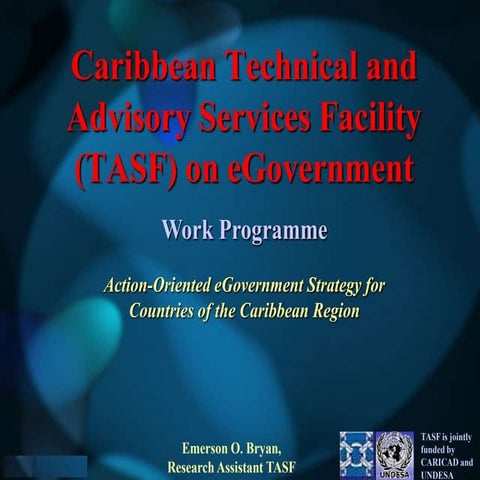 E. Bryan - Work Programme UNDESA-CARICAD TASF on E-Government | PPSX