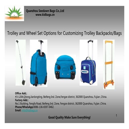 E-catalog of trolley and wheel set for manufacturing trolley backpack ...