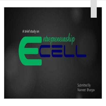 E cells in various engineering colleges in India | PPTX