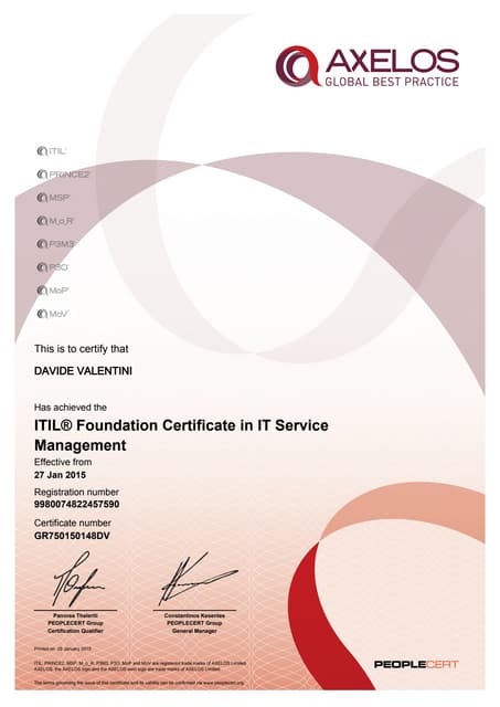 ITIL Foundation e-Cert | PDF