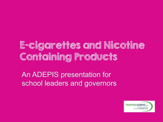 Vaping and E-Cigarette Use | PPT