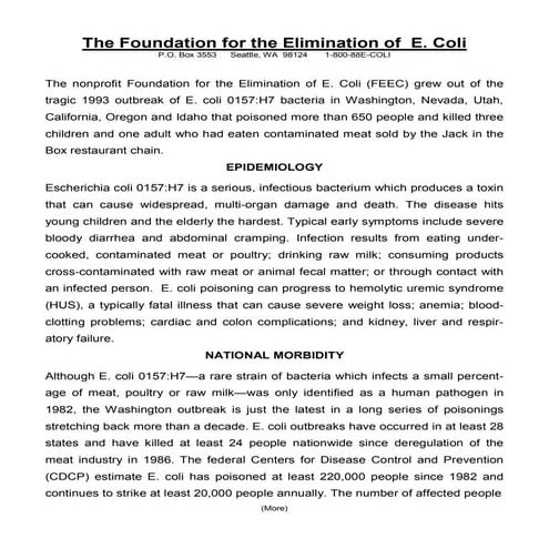 Escherichia coli | PDF
