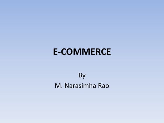 E commerce Presentation | PPTX | Internet | Computing