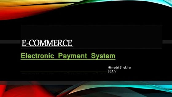 Electronic Payment System | PPT