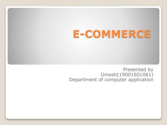 TYPES OF E-COMMERCE | PPTX