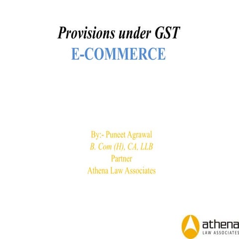 E commerce under GST | PPTX