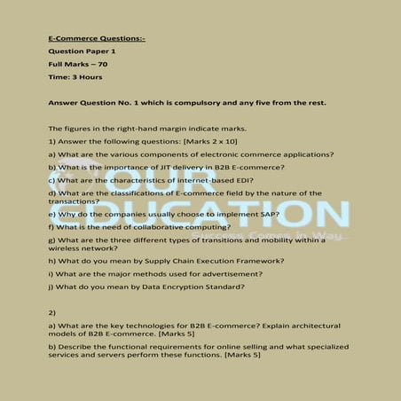 E-COMMERCE METERIALS. for UOM of Final YEar B.Com Students | PDF