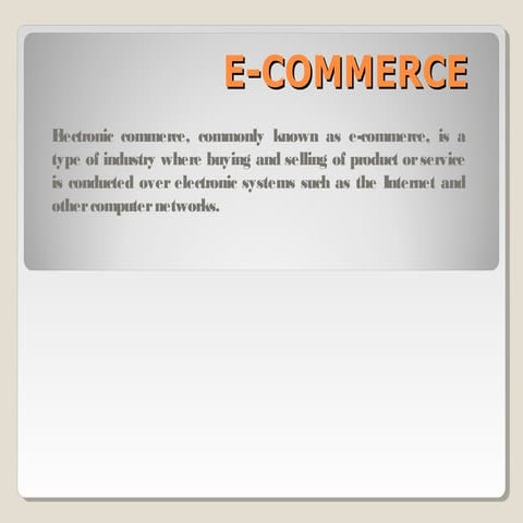 E commerce 1 | PPT