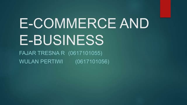 Presentasi E- commerce | PPTX