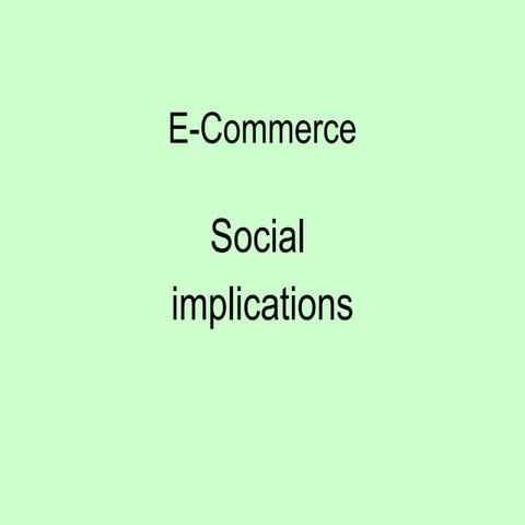E commerce impacts | PPT