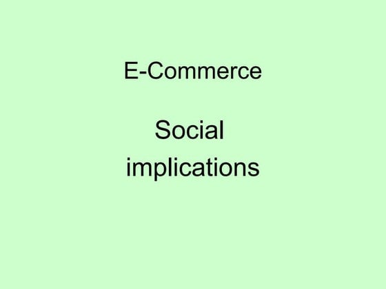 Impact Of E Commerce On Business | PPT