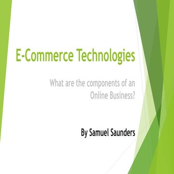 Component Technologies of E-Commerce | PPT
