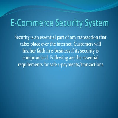 E commerce security system 0605 | PPTX