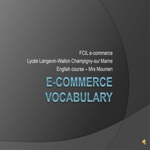 E commerce vocabulary | PPT