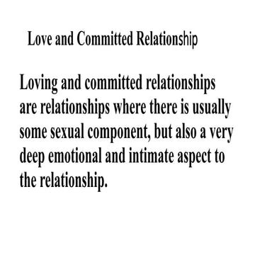 COMMITTED RELATIONSHIP AND LOVE - HUMAN SEXUALITY CLASS | PPTX