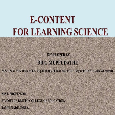 E-CONTENT IN ENHANCING SCIENCE LEARNING | PPTX
