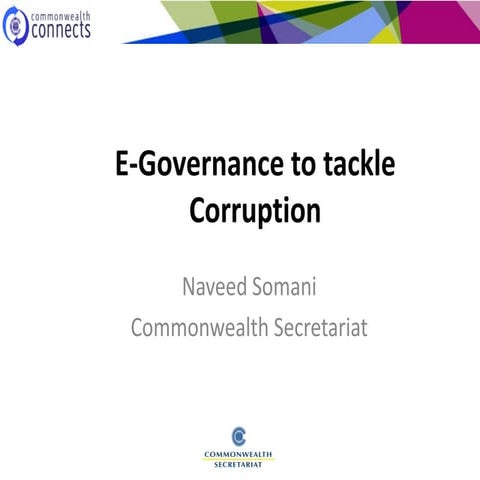 E Governance To Tackle Corruption Pdf