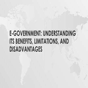 E-Government - Understanding Its Benefits, Limitations, and ...