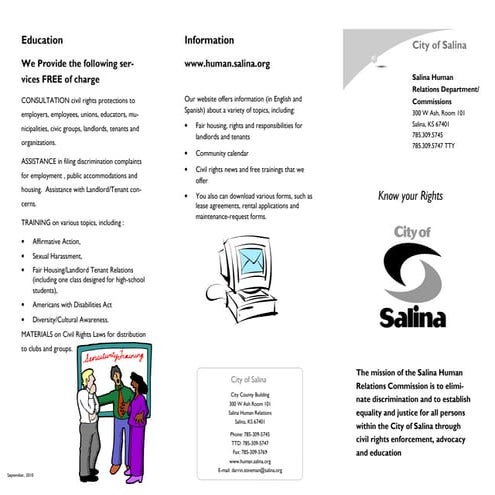 City of Salina Brochure - Discrimination Ordinance | PDF