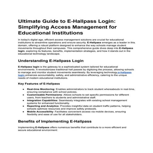 E-Hallpass Login.The ehall pass login system is a digital way for ...