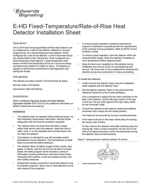 Edwards Signaling E-PD Installation Manual | PDF