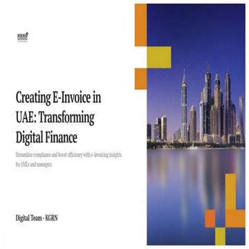 E-Invoice UAE – A Complete Guide to Your Digital Finance | PDF