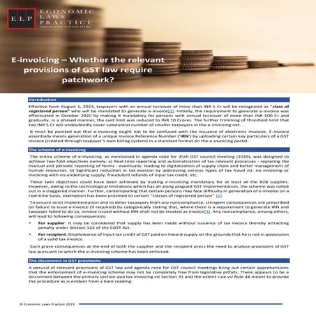 E invoicing under gst- latest | PPTX
