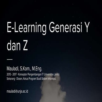 E-Learning Generasi Y dan Z | PPTX