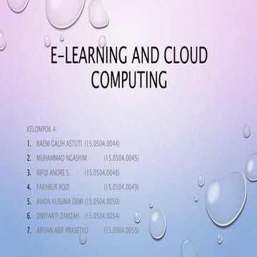 E-learning and Cloud Computing | PPT