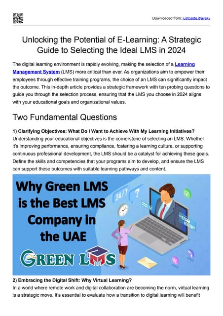 A Comprehensive Guide How To Choose The Right Learning Management System Lms Pdf