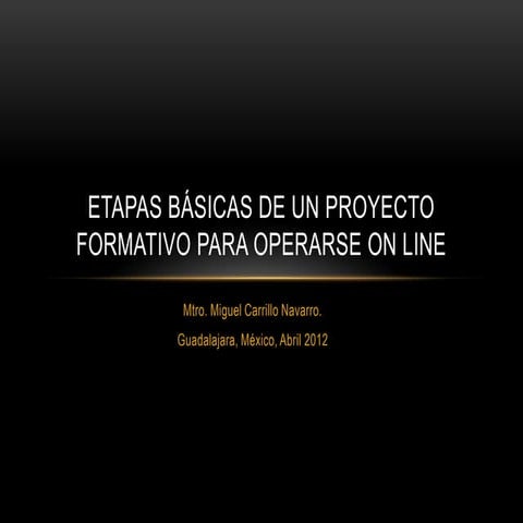 Etapas de un proyecto formativo On line | PDF | Education