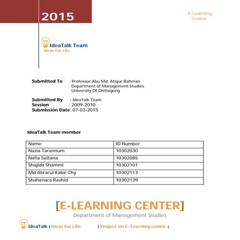 E -learning center | PDF