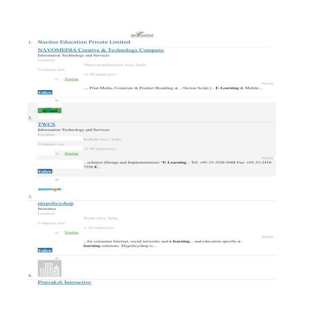 E learning companies - linkedin | PDF