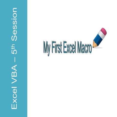 E Learning Excel Vba Programming Lesson 5 Ppt