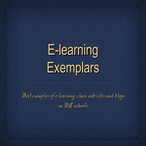 E learning exemplars | PPT